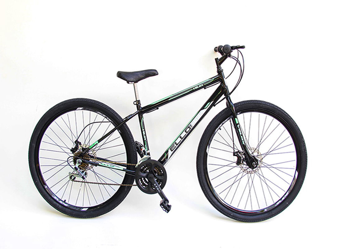 Bicicleta Aro 29 Freio à Disco 21 M Velox Preta/Verde - Ello Bike ...