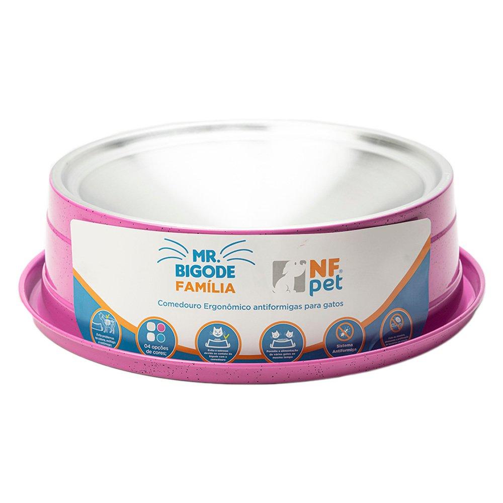 Comedouro Ergonômico Nf Pet Mr. Bigode Antiformigas Rosa Para Gatos - 1 ...