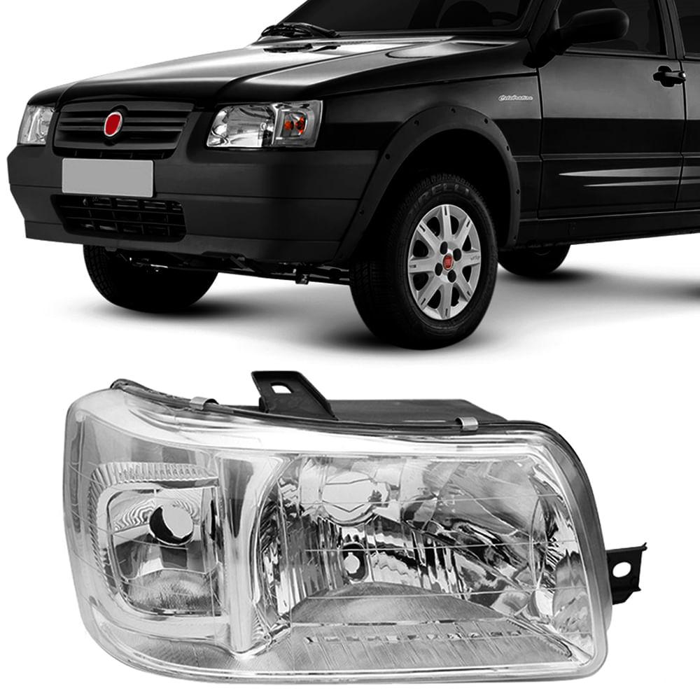 Farol Fiat Uno 2004 A 2016 Foco Simples Metalizada Com Pisca - Carrefour