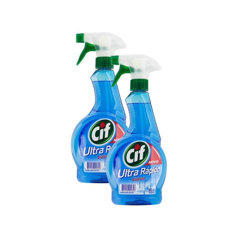 Kit 2 Limpa-Vidro Cif Líquido Ultra Rápido 500ml - Carrefour