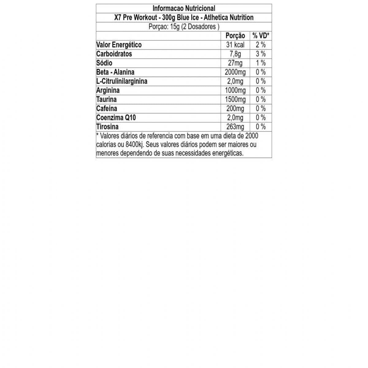 X7 Pre Workout - 300g Blue Ice - Atlhetica Nutrition - Carrefour