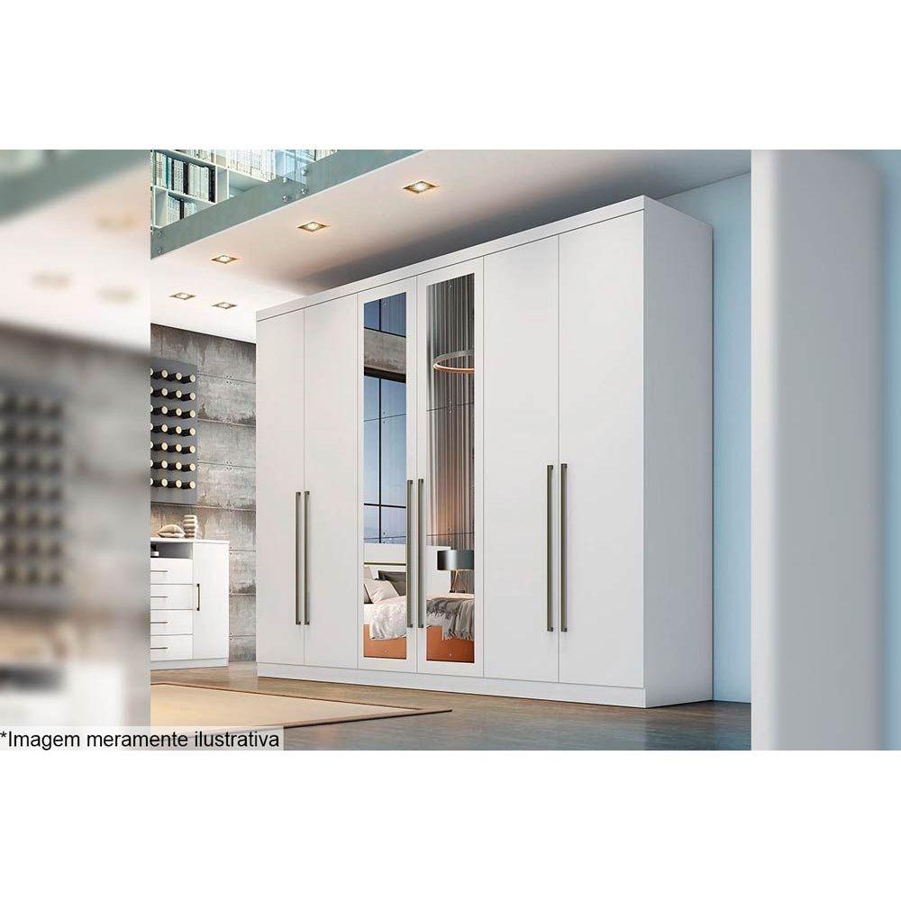 Guarda Roupa Casal 6 Portas E 6 Gavetas C Espelho Dello Plus Branco ...