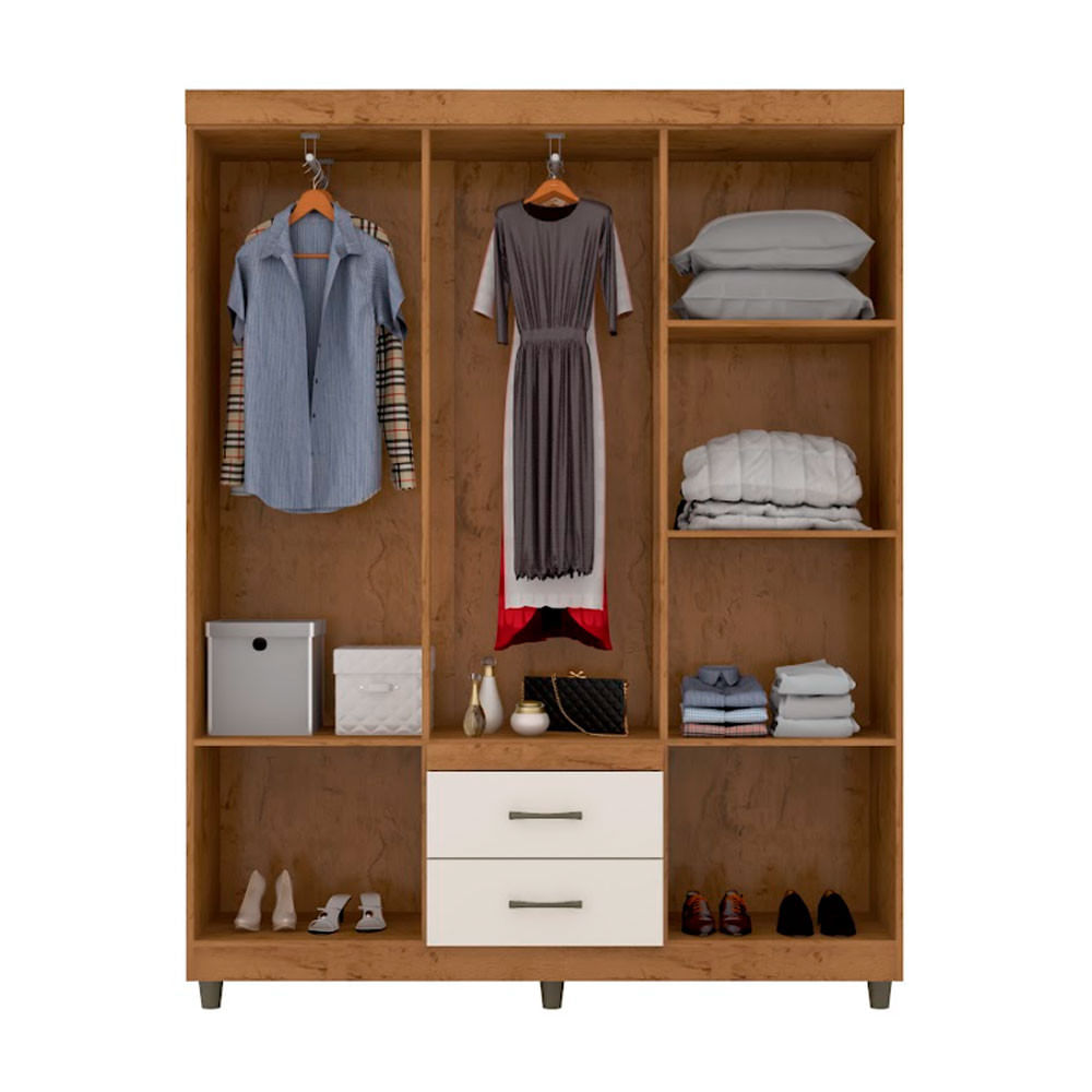 Guarda Roupa Solteiro Suíça 6 Portas 2 Gavetas 2262-50 Araplac - Carrefour