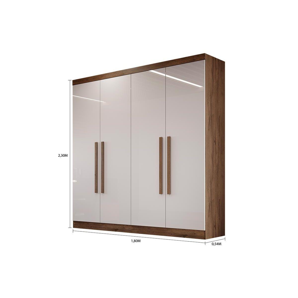 Guarda Roupa Solteiro 4 Portas E 3 Gavetas Genova Avela Bianchi - Carrefour