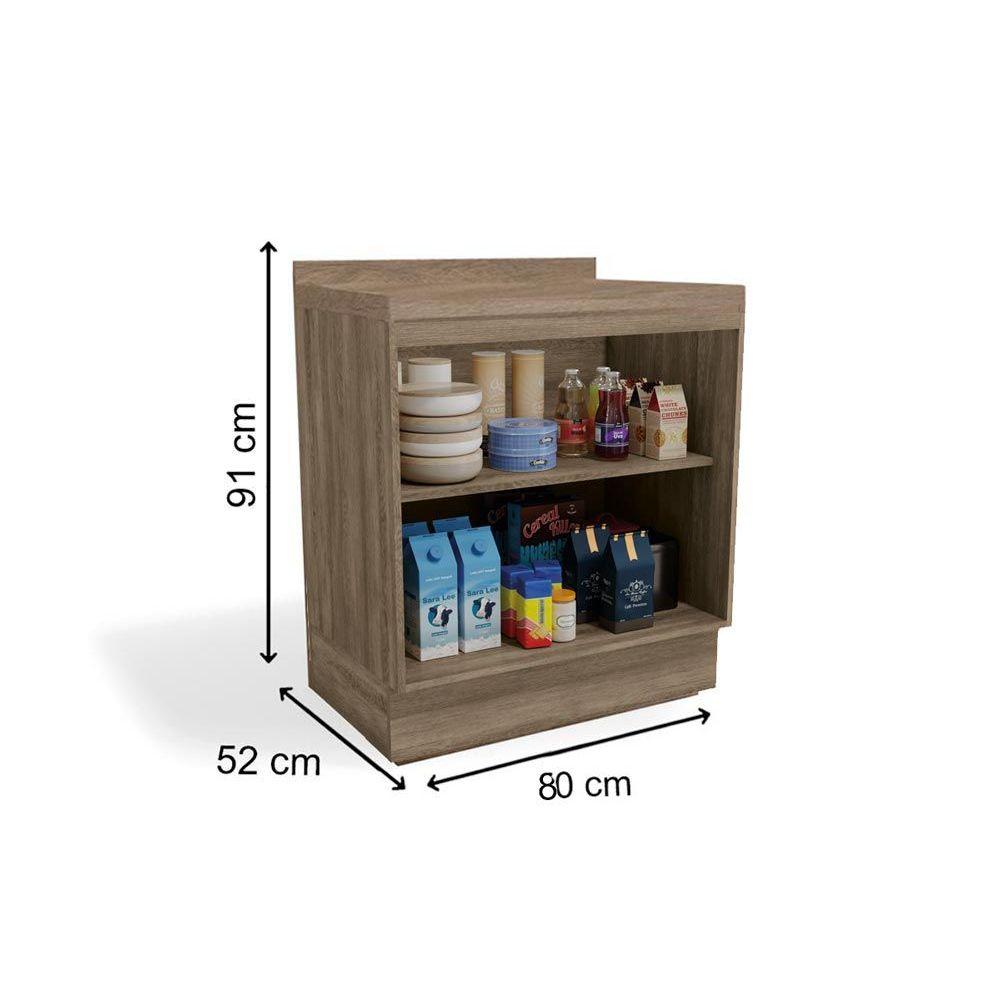Balcao De Cozinha Modulado Maxxi G744 2 Portas C Tampo Nogal Kappesberg ...
