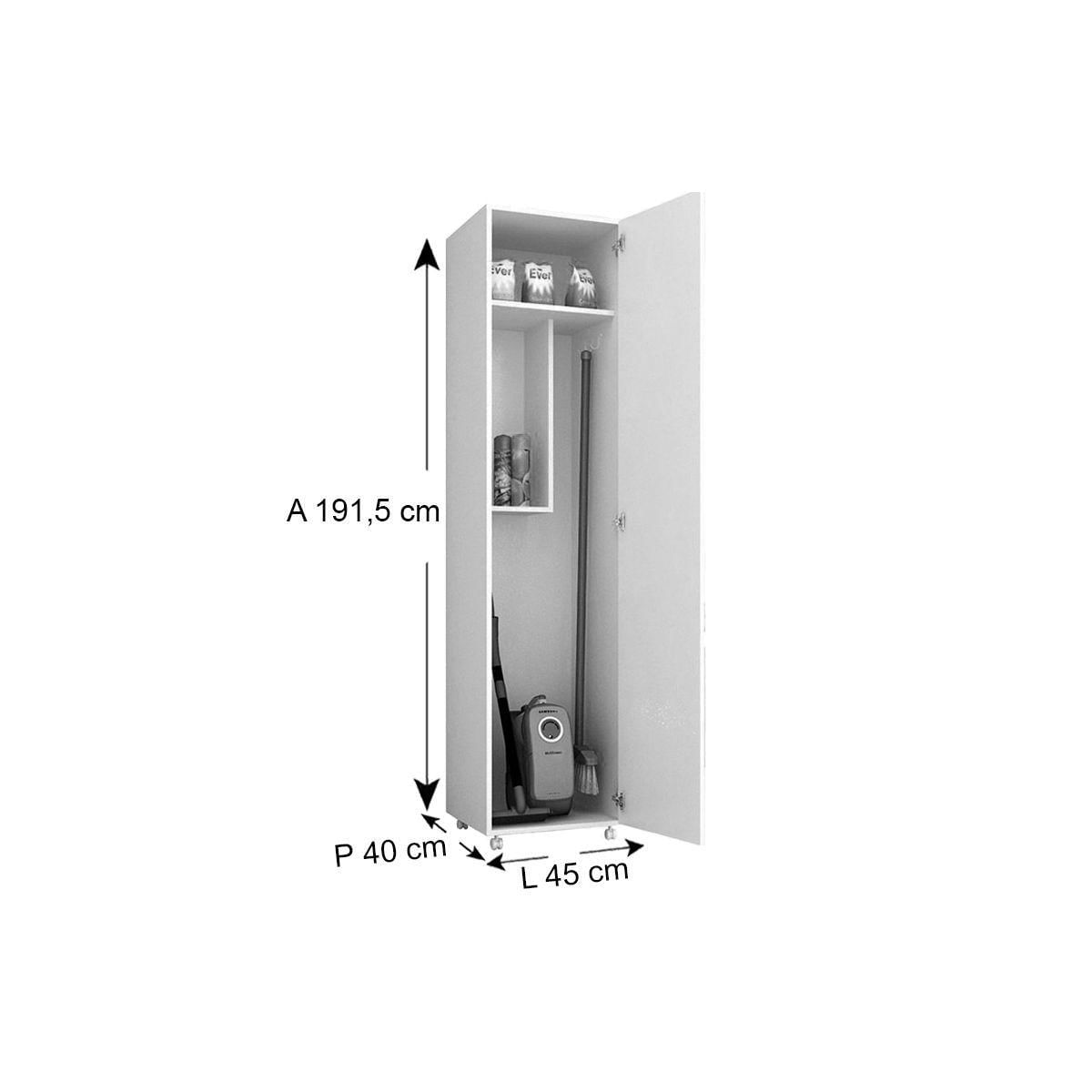 Armario Multiuso Sala Am3100 C 1 Porta C Espelho E Pes Branco Tecno ...