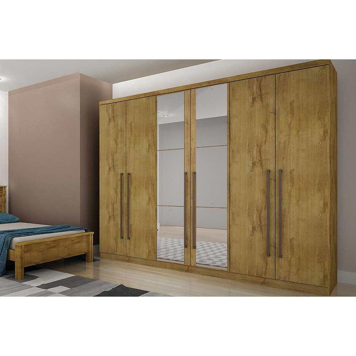 Guarda Roupa 6 Portas E 8 Gavetas C Espelho Dello Plus Canela Fendioff ...