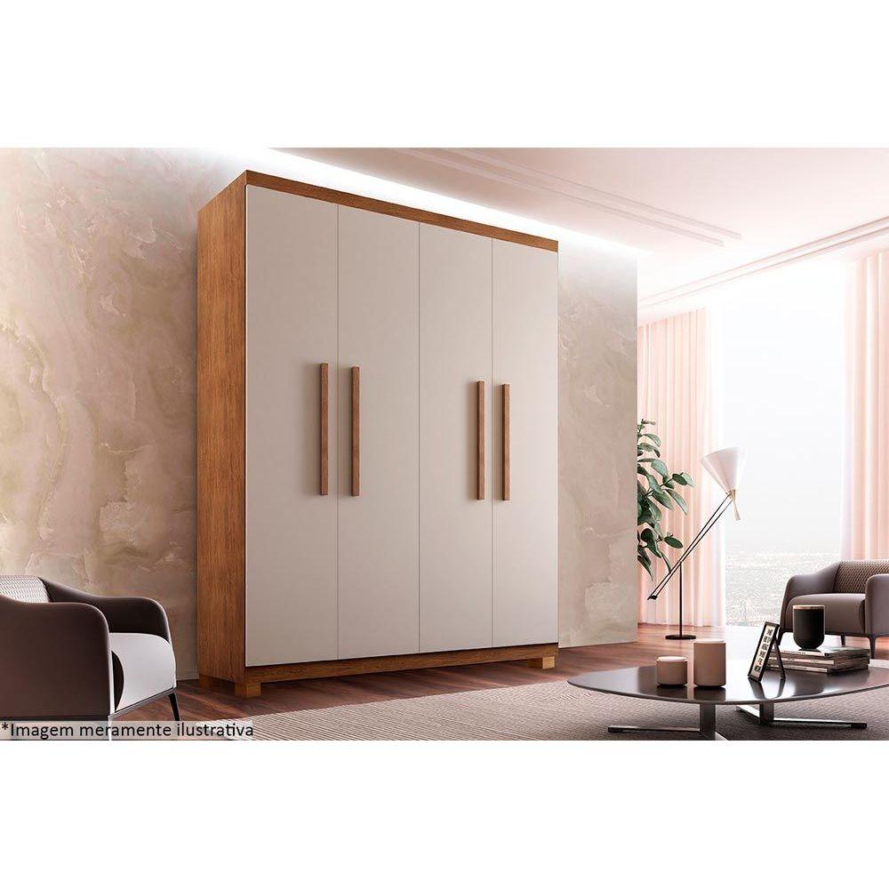 Guarda Roupa 4 Portas E 3 Gavetas C Pes Imperio Imbuia Rufato - Carrefour