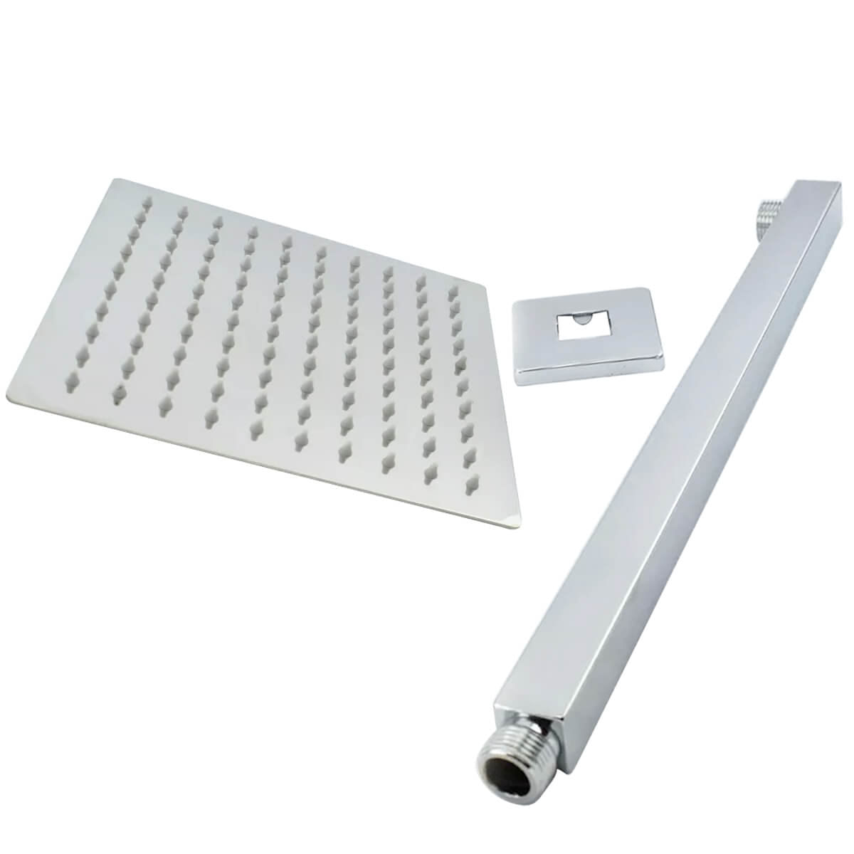 Conjunto Chuveiro Quadrado Moderno Braço Para Chuveiro Inox Jiwi Metais ...