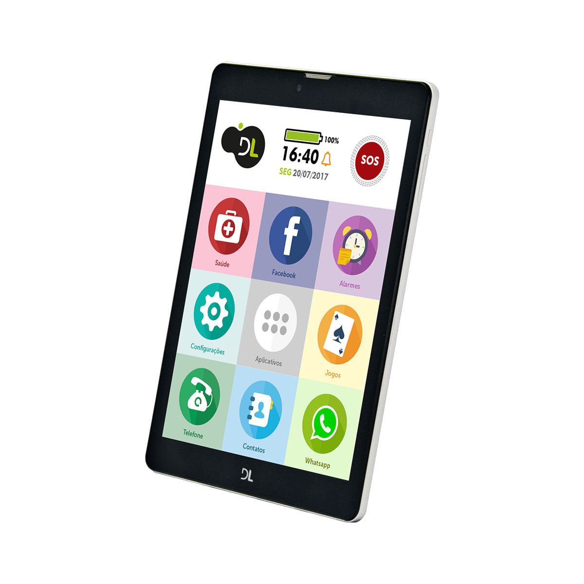 Tablet DL TabFácil Wi-Fi 8GB Android 7 Tela 7.85" Câmera 2MP Frontal 0 ...