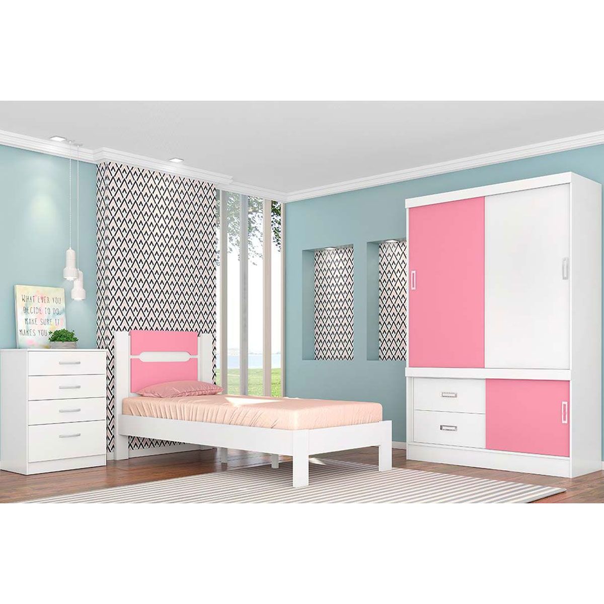 Guarda Roupa Demóbile Estilo II Branco/Rosa - Carrefour