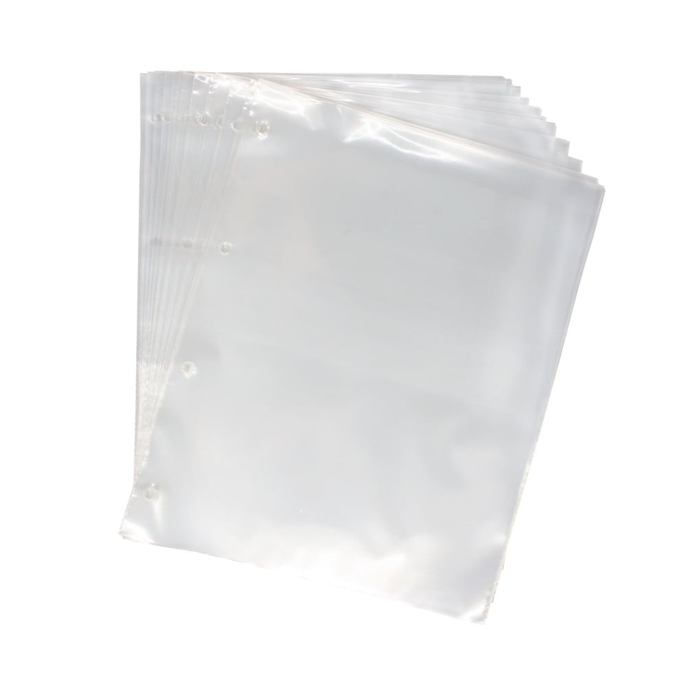 Refil Plástico A4 Pct Com 20 Unidades, Furação Universal Para Pastas A4 ...