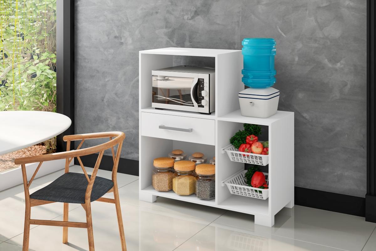 Balcao Microondas Cuba Branco Casa Mobilia - Carrefour