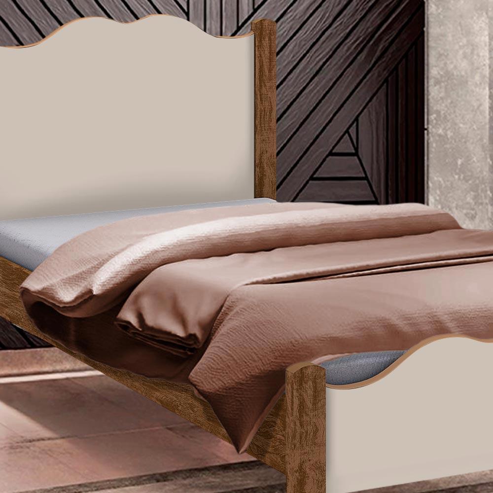 Cama Solteiro Moderna Com Colchão Âmbar Off White Rafaela Valen Móveis ...