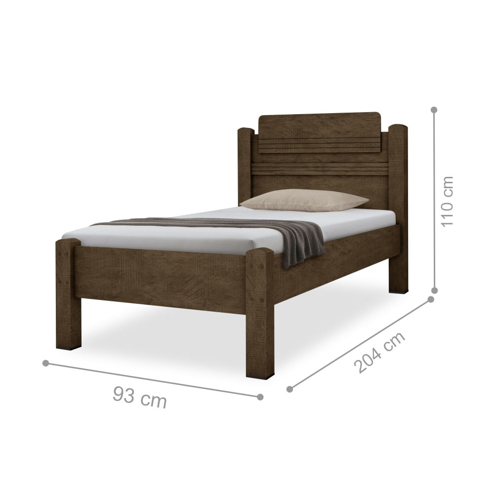 Cama Solteiro Pedro Castanho Com Colchão - Carrefour