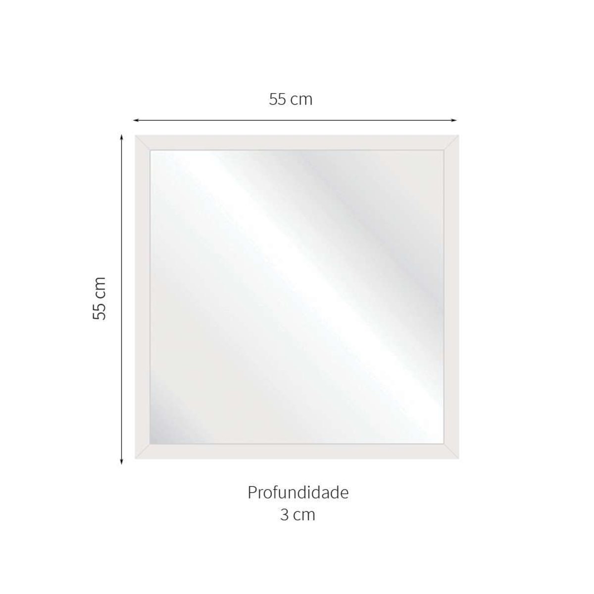 Espelho Decorativo Contemporâneo 55x55 Branco - Carrefour