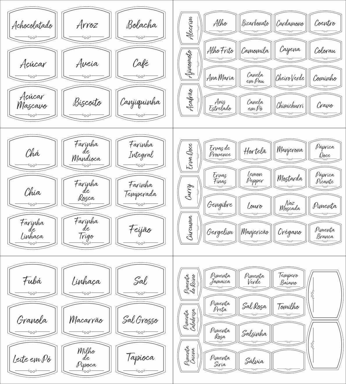 Kit 82 Etiquetas Para Alimentos E Pote Temperos Adesivo Branco Carrefour