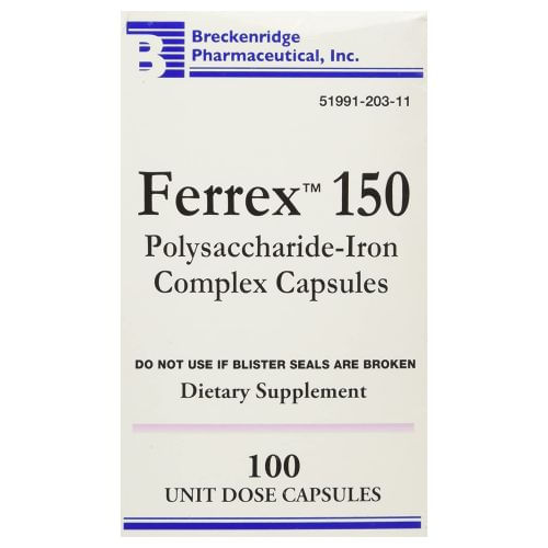 Cápsulas Ferrex 150 Original Formula 100 Da Breckenridge (pacote Com 6 ...