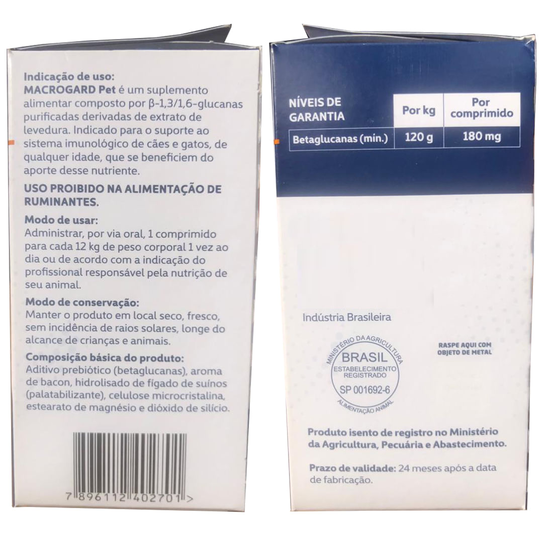 Suplemento Alimentar Macrogard Pet Caes Gatos Betaglucanas Com 30 ...