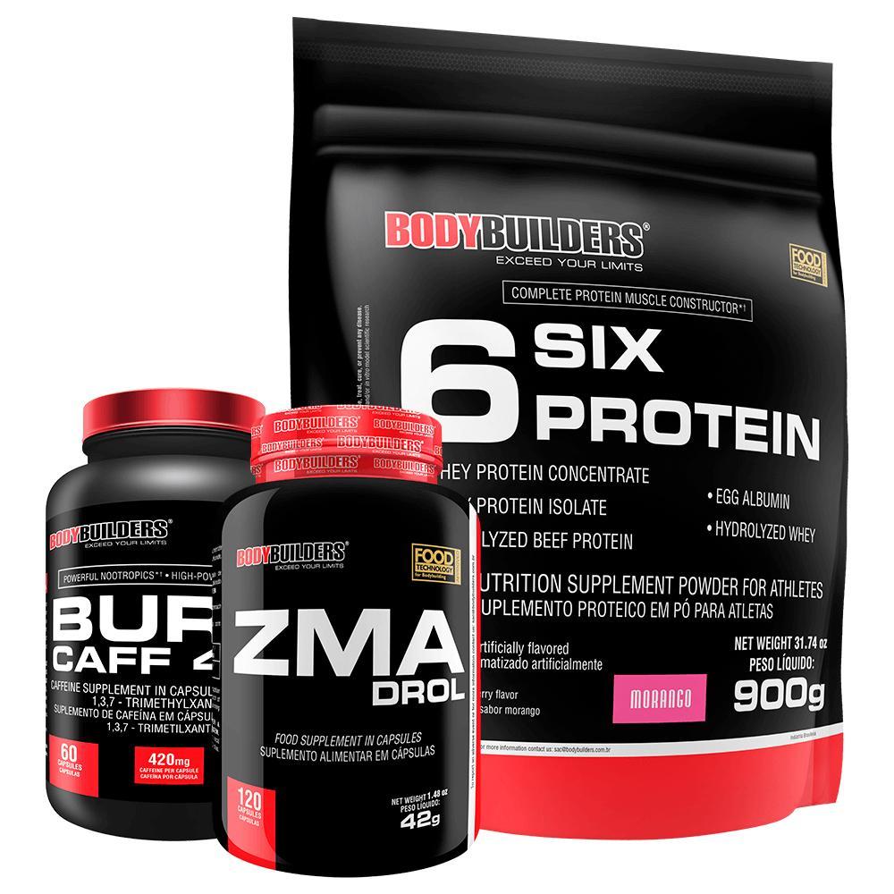 Kit 6 Six Protein 900g+ Zma Drol 120 Cáps+ Burn Caff 60 Cáps - Carrefour