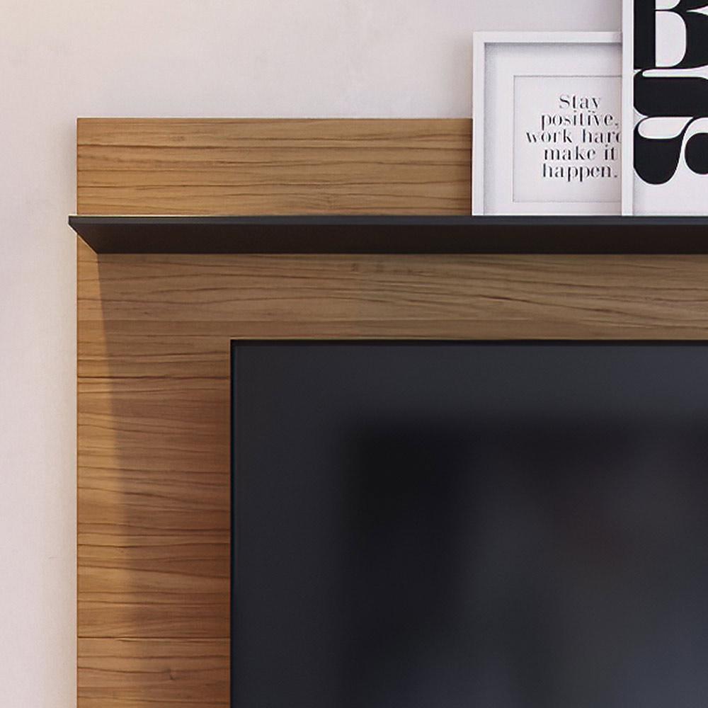 Painel Para Tv Quarto Tv Até 43 Polegadas Noce Milano Preto Fosco Beth ...