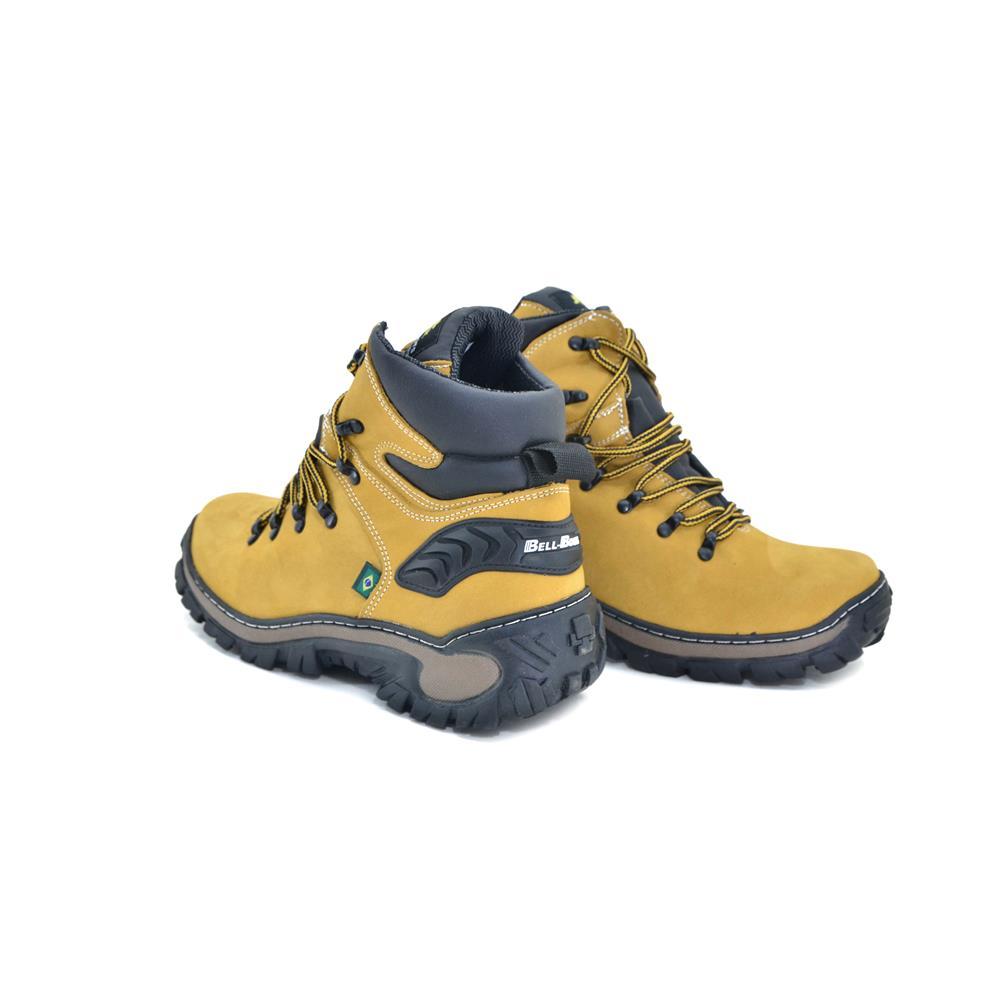 Bota Adventure Couro Masculina Cano Alto Conforto Trilha Mostarda 45 ...