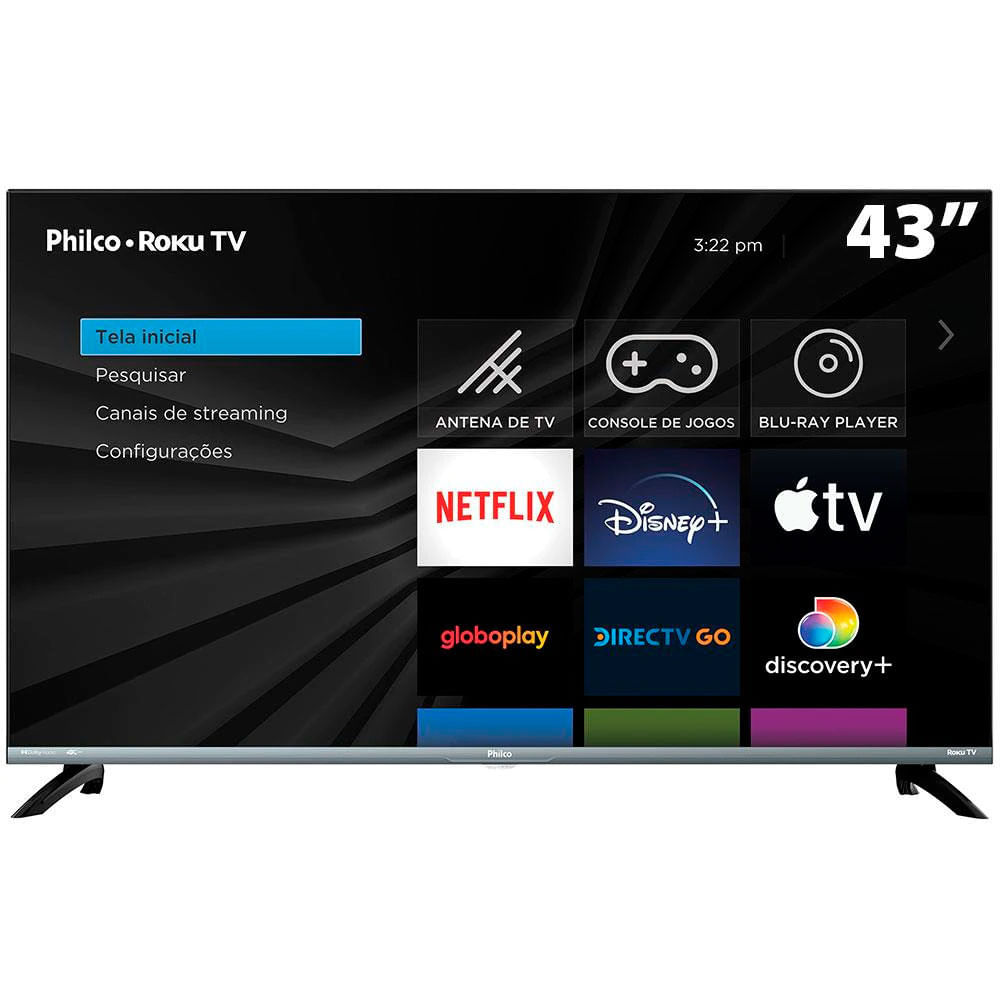 Smart Tv Led 43 Polegadas Resolução 4k Full Hd Com 2 Entradas Usb ...