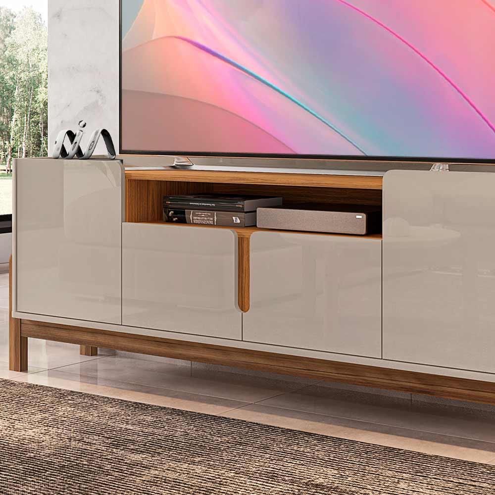 Rack De Sala 4 Portas Para Tv De Até 60 Polegadas 160cm Off White Cedro ...