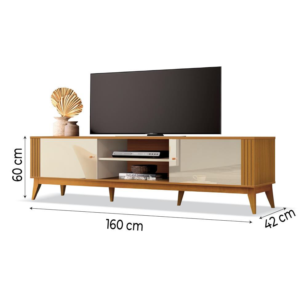 Rack Bancada Para Sala Tv Até 60 Polegadas Legacy Cedro / Off White ...