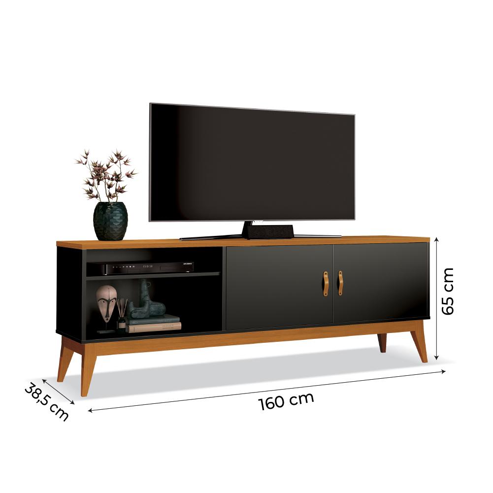 Rack Bancada para Sala TV Até 60 Polegadas Star Cedro/Preto - Carrefour