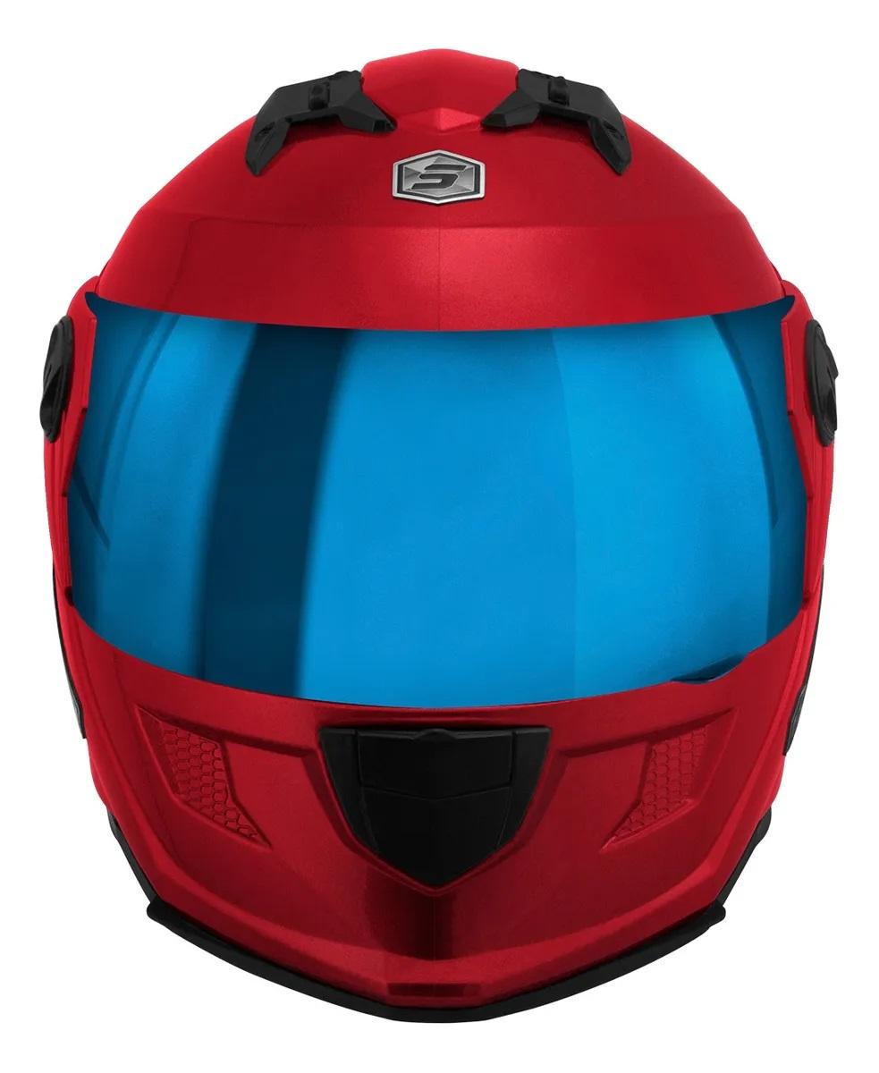 Capacete Moto Pro Tork Stealth Solid Viseira Iridium Fechado - Vermelho ...