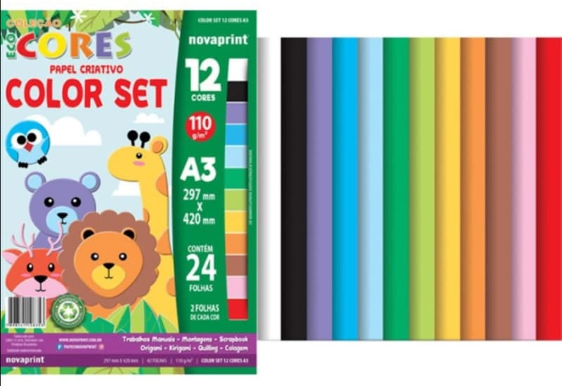 Criative Paper 110 Gramas 24 Folhas 12 Cores Novaprint - Carrefour