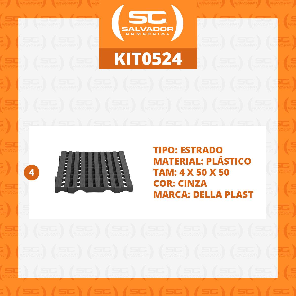Kit - Estrado Plástico (4 Un = 1m²) 4,5x50x50 Cinza - Della Plast - Carrefour