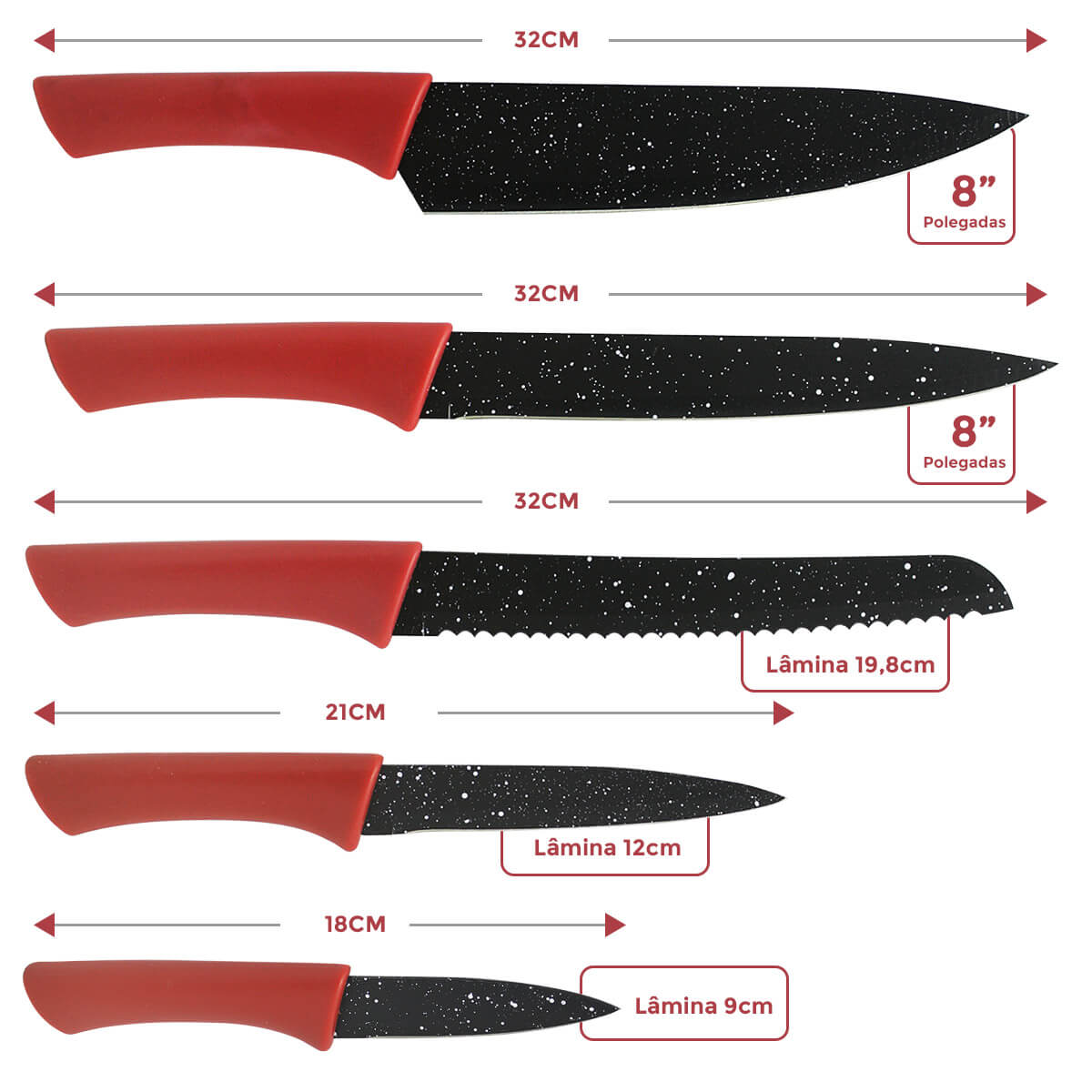 Conjunto De Facas Inox Com Suporte 6 Peças - Carrefour