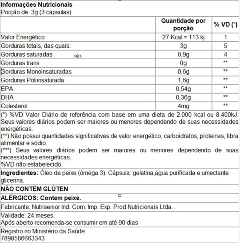 Ômega 3 Elixir 1000mg Com 90 Cápsulas - Carrefour