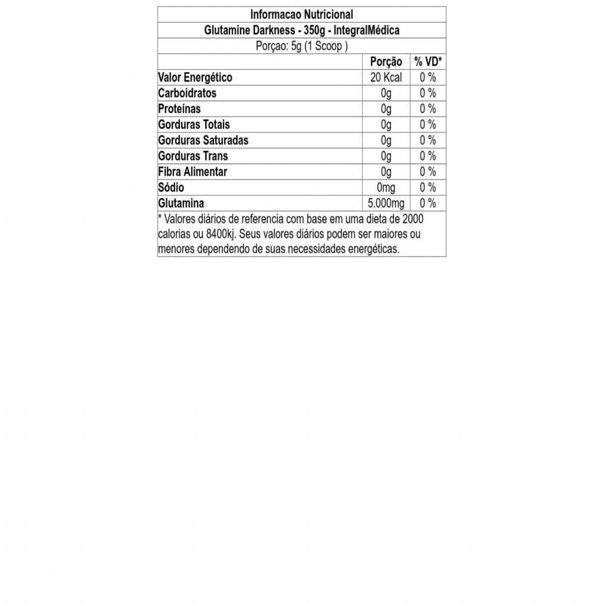 Glutamina Pure Glutamine Powder Darkness Integralmédica 350g - Carrefour