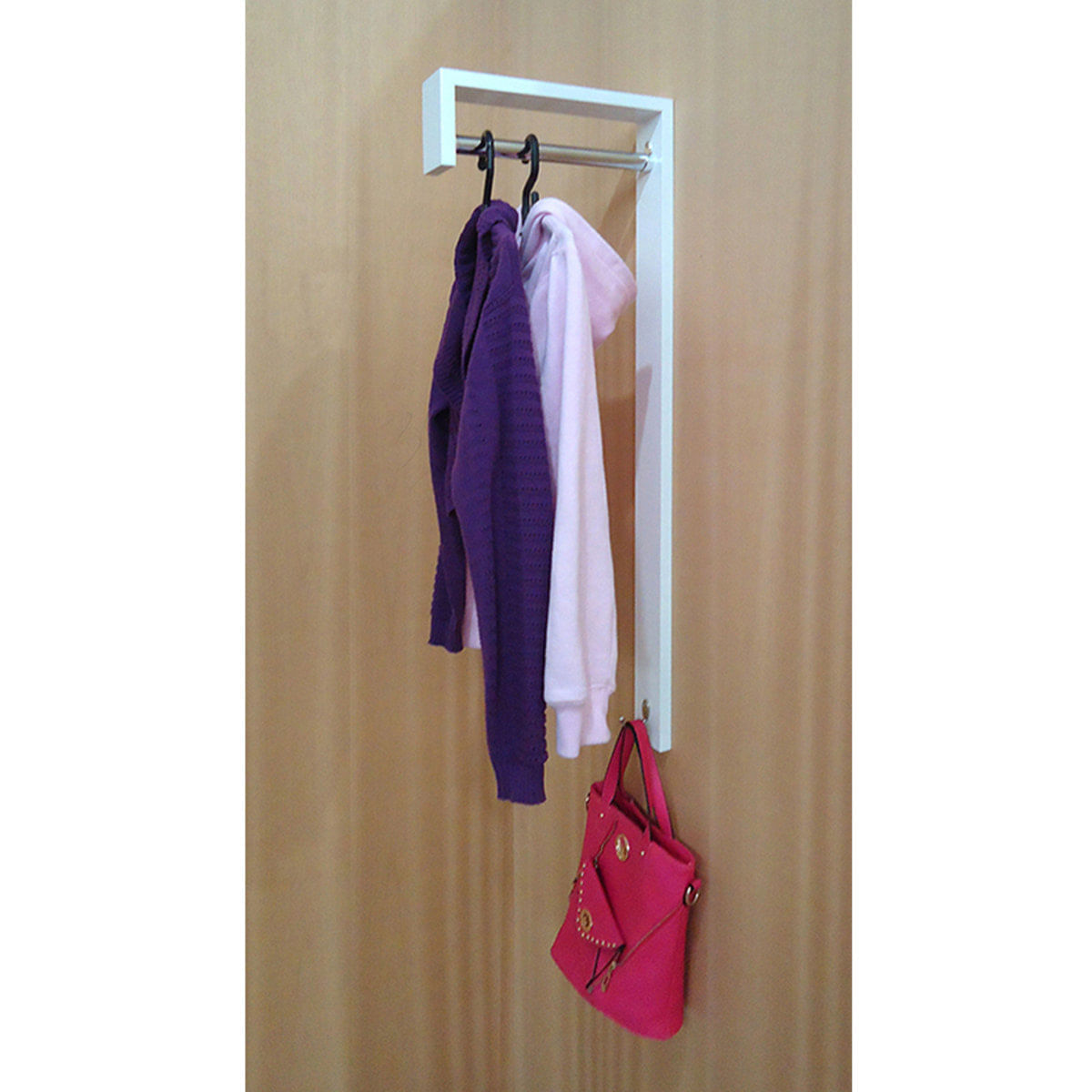 Cabideiro de Parede 'J' Arara Camiseiro Porta Bolsas Branco Laca - Carrefour