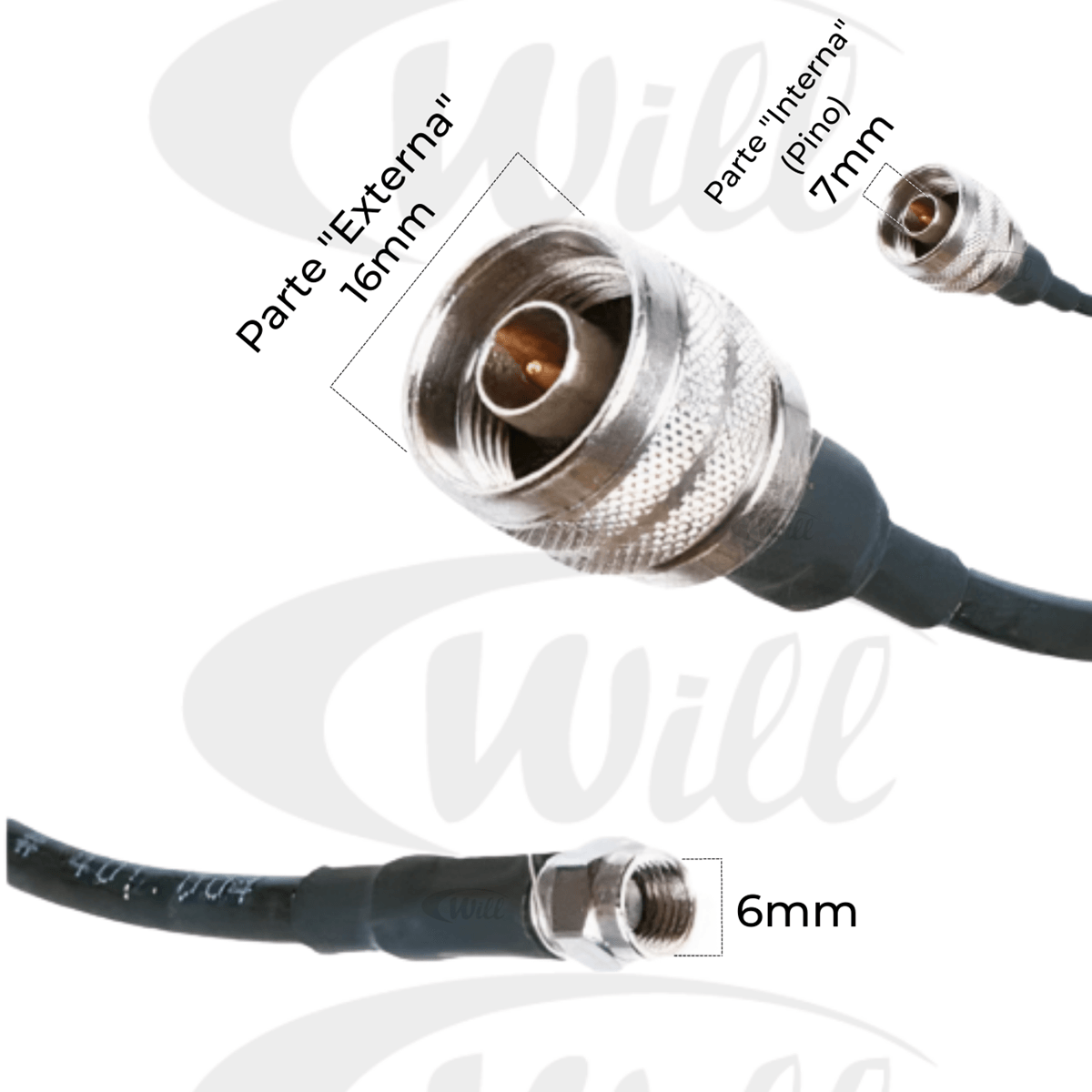 Cabo Pig Tail RG58 Conectorizado 10 Metros - Proeletronic - Carrefour