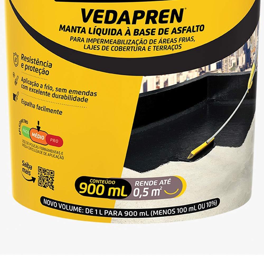 Impermeabilizante A Base De Asfalto Vedapren 900ml 121911 Otto - Carrefour