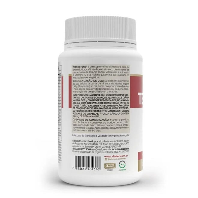 Termo Plus 650mg (90 Caps) - Vitafor - Carrefour