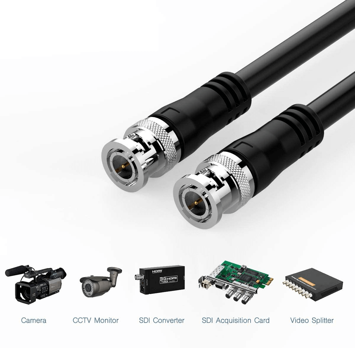 Cabo Coaxial De Vídeo Sdi/bnc X Sdi/bnc 3g Hd De 75 Ohm (50 Metros ...