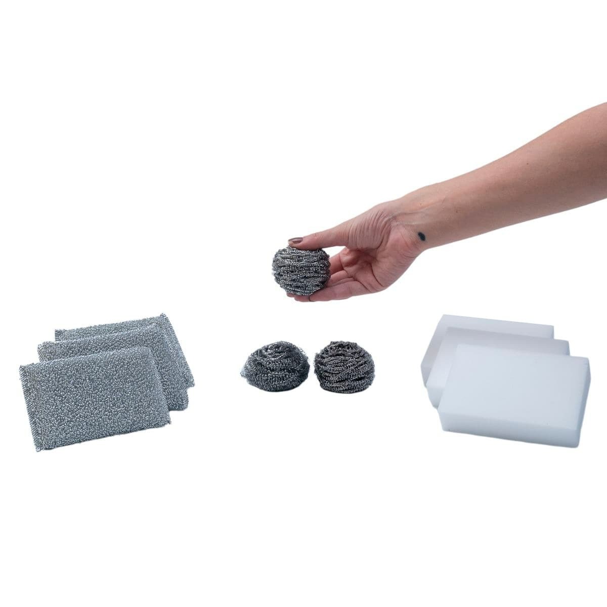 Kit Esponjas Aço Inox, Poliéster E Melamina 9 Peças Simplo - Carrefour