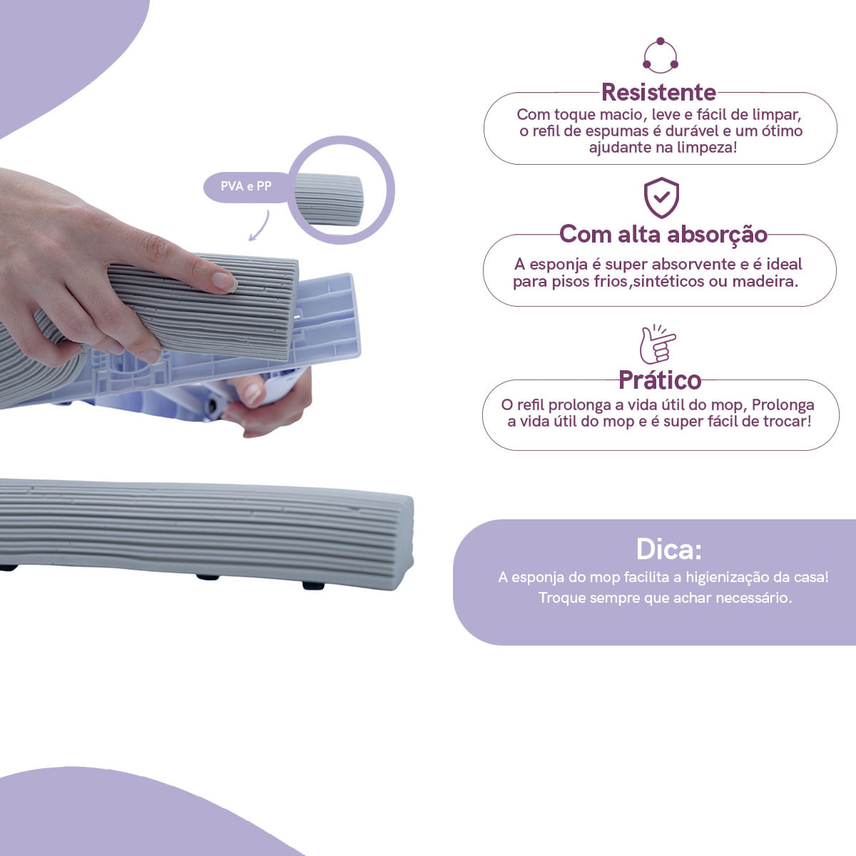 Kit Com 2 Espumas Para Mop Esponja - Simplo - Carrefour