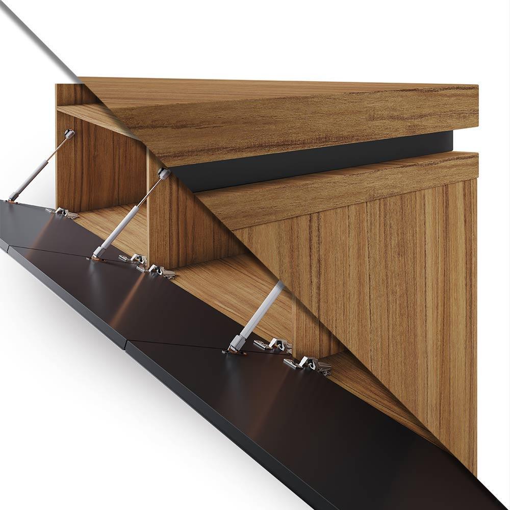 Rack Para Tv 80 Polegadas Noce Milano Preto Fosco Ubatuba Colibri ...